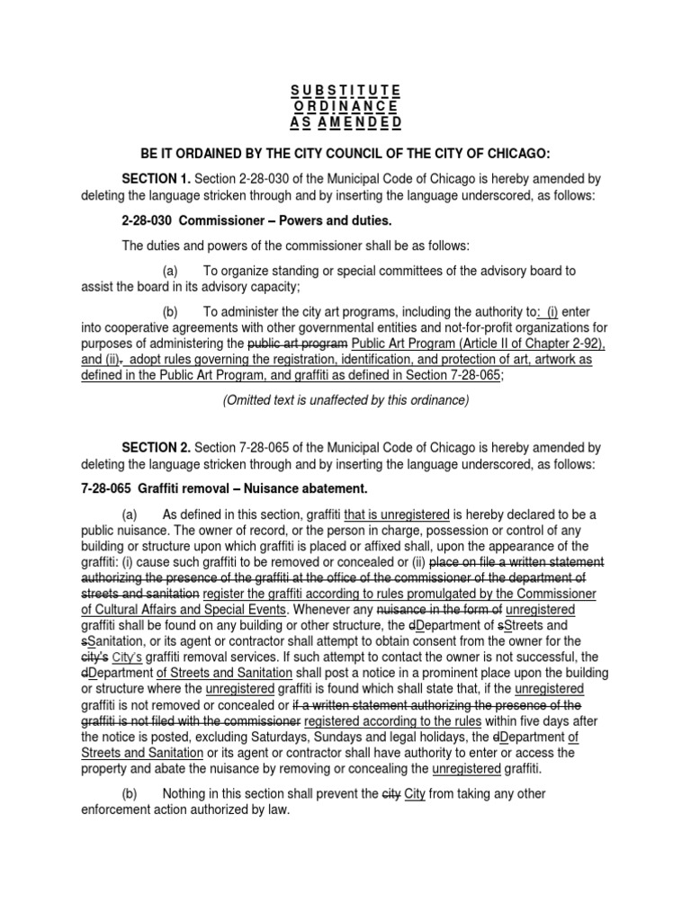 Revised Graffiti Ordinance | PDF | Building Code | Graffiti