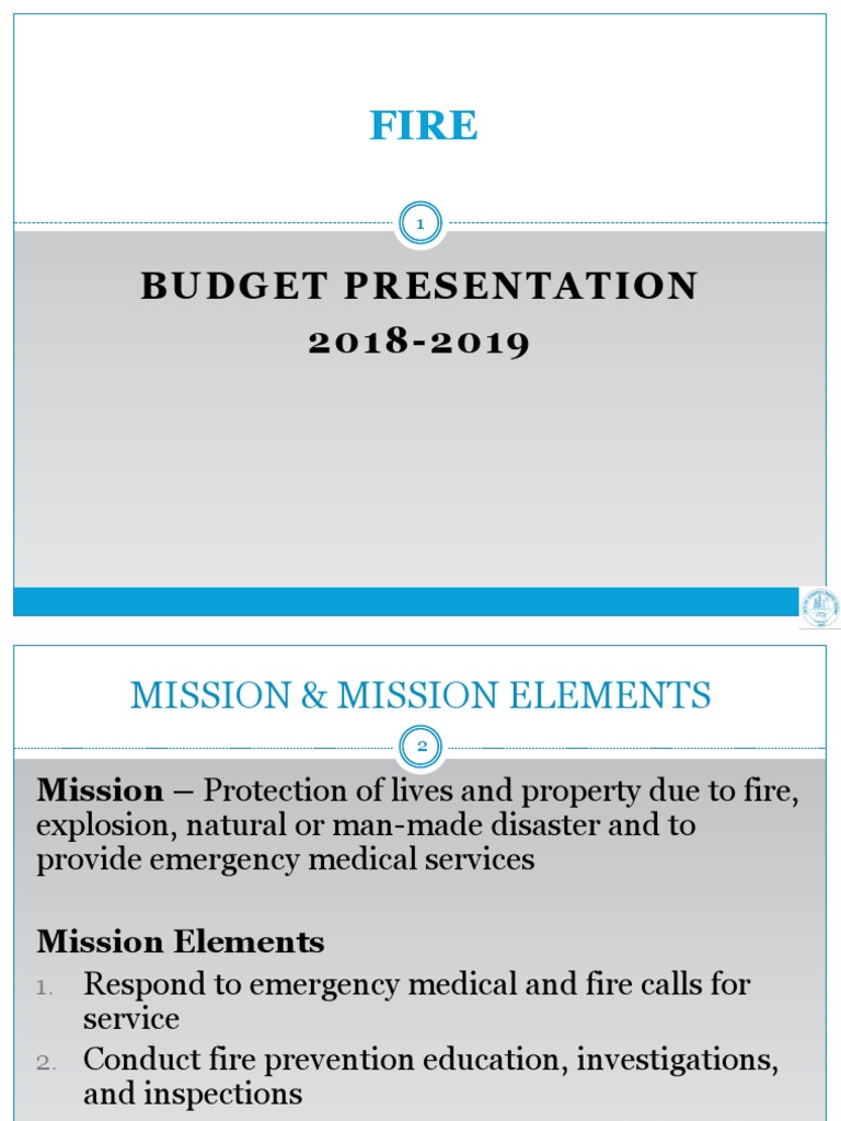 Fire Department Budget FY 2018-2019 | Public Safety | Emergency Management