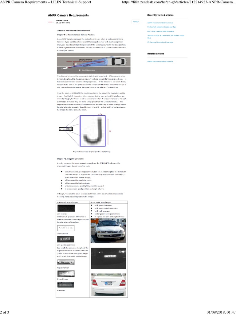 ANPR Camera Specifications Guide | PDF