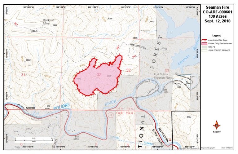 Seaman Fire perimeter map | Environment Of The United States | Forestry