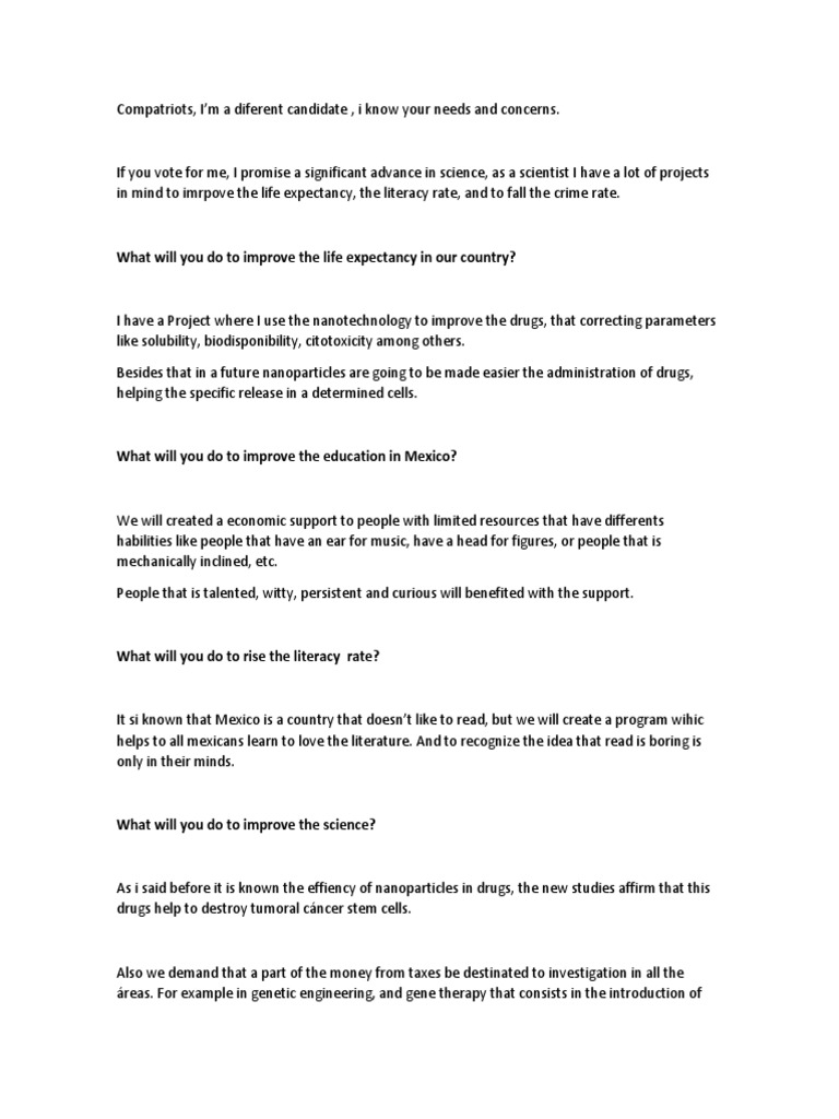 What Will You Do To Improve The Life Expectancy in Our Country? | PDF ...