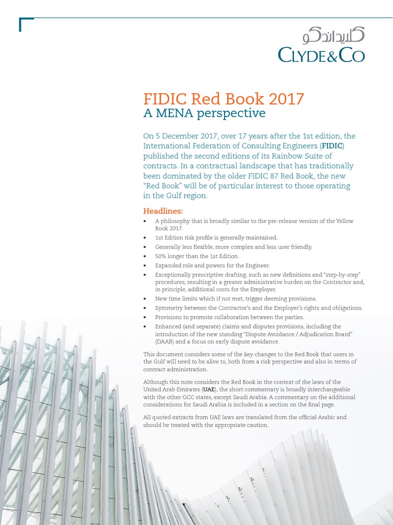 Clyde Co Fidic Red Book 2017 A Mena Perspective Final Download