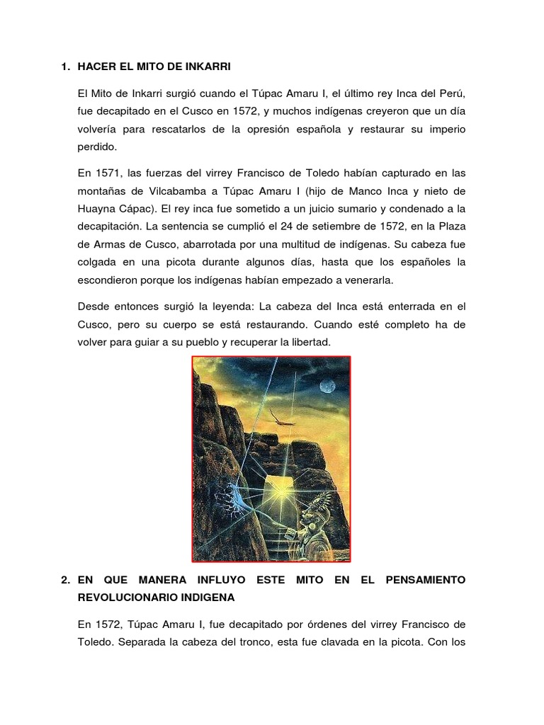 Hacer El Mito de Inkarri | PDF | Imperio Inca | Imperio español