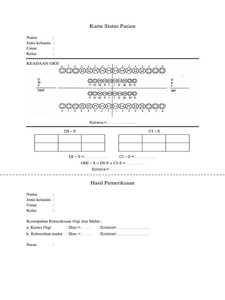 OHIS DAN DEBRIS Kartu-Status-Pasien Gigi | PDF