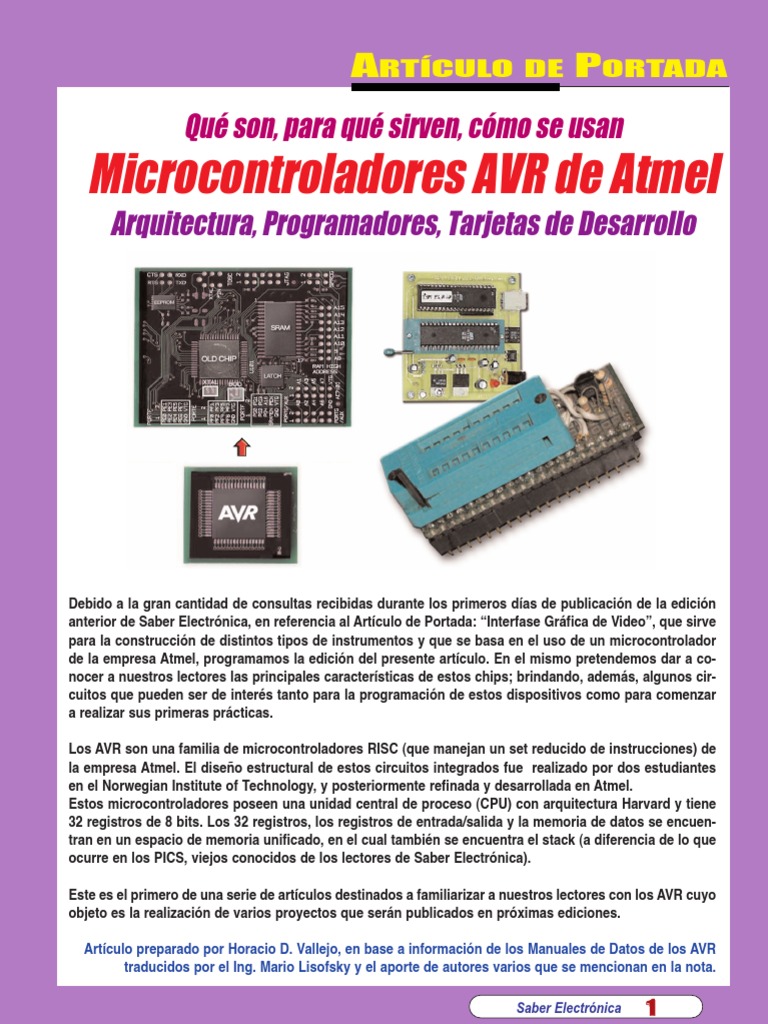 Microcontroladores AVR de Atmel: Guía Básica | PDF | Microcontrolador ...