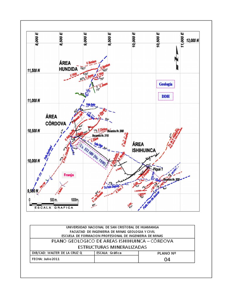 Estructuras Mineralizadas Plano-04 | PDF