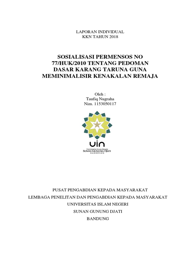 Cover Laporan KKN Individu | PDF