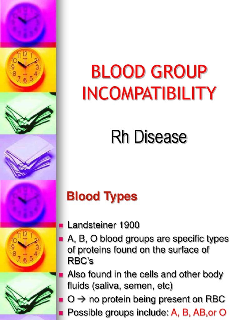 Blood Group Incompatibility: RH Disease | PDF | Blood Type | Fetus