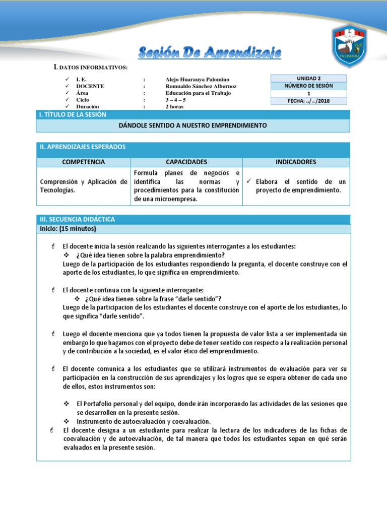 Sesión de Aprendizaje EPT | PDF | Maestros | Microsoft