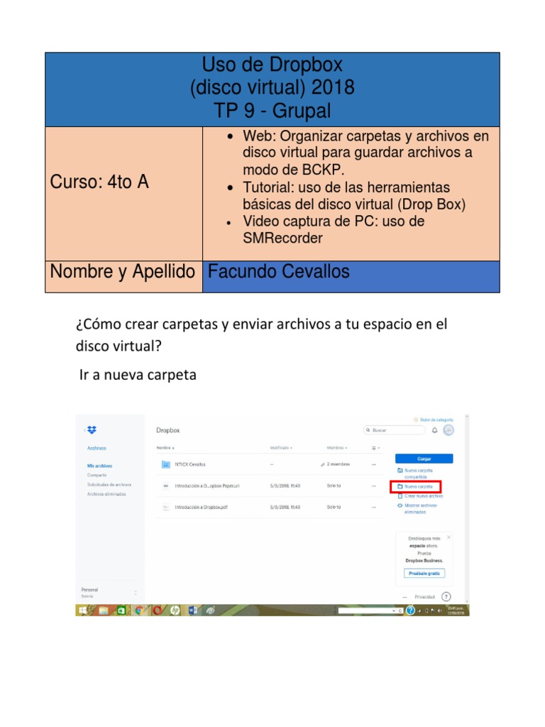 Tutorial Dropbox | PDF | Contraseña | Archivo de computadora