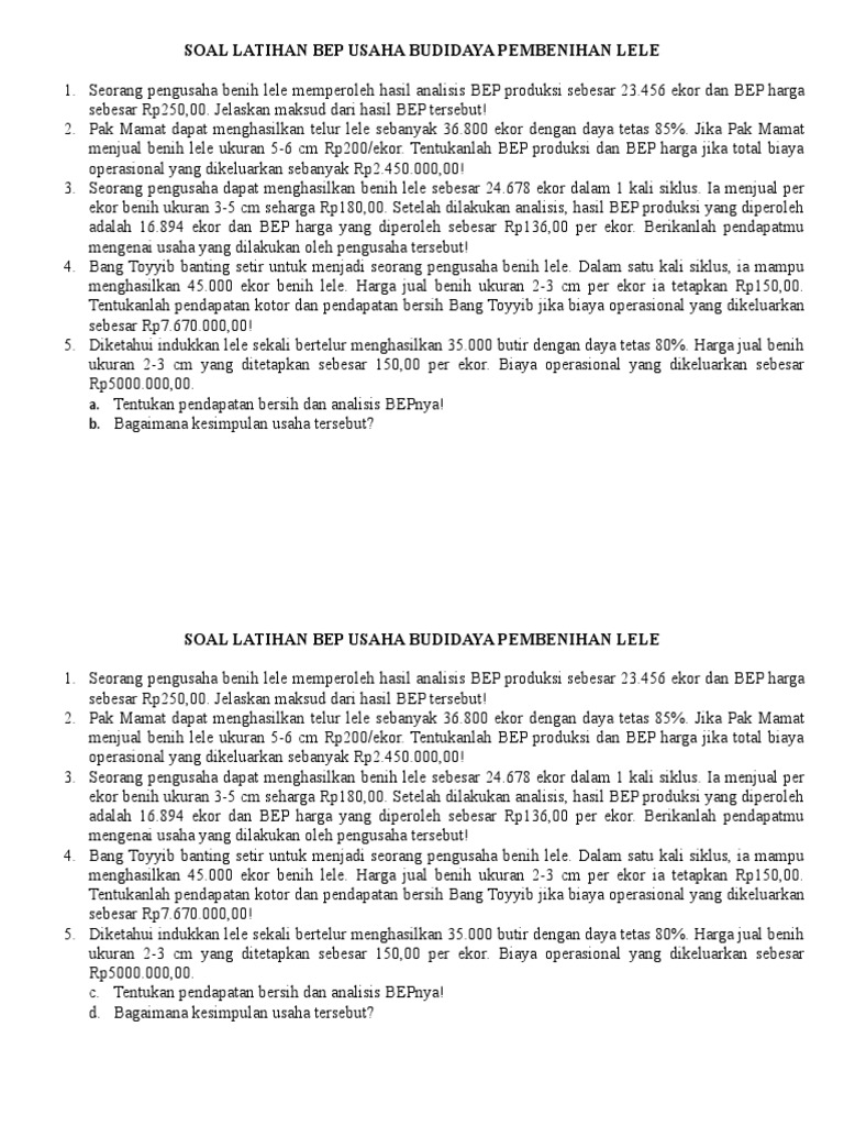 Soal bEP | PDF