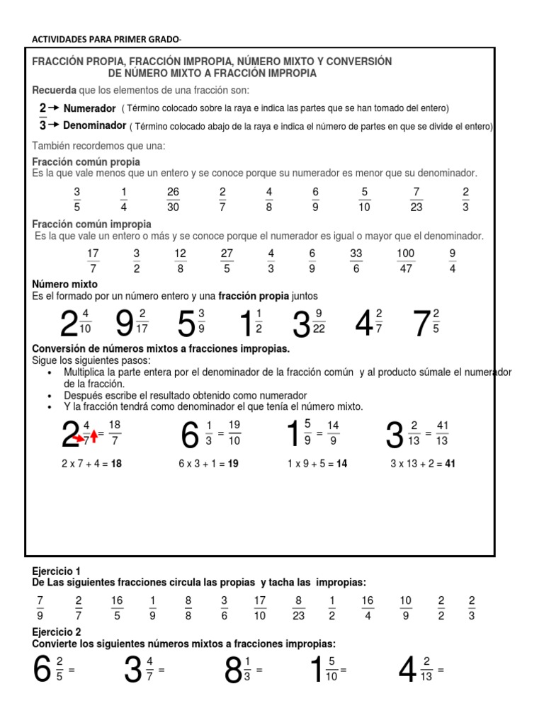 Actividades de Fracciones para Primer Grado | PDF | Fracción ...