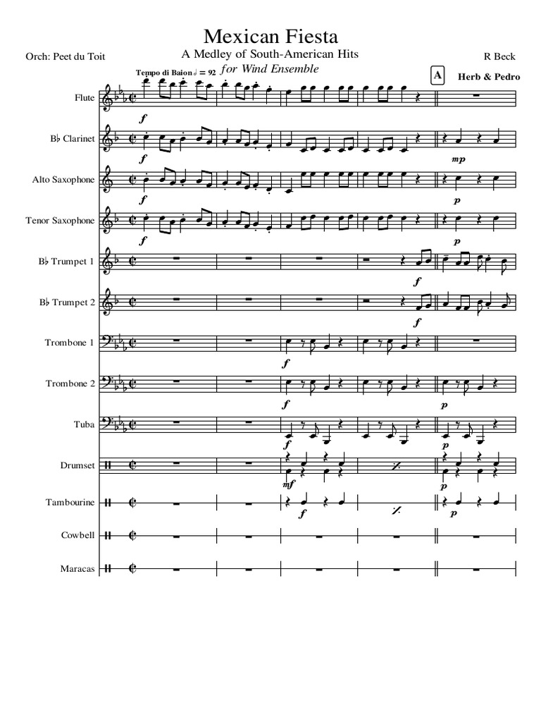 Mexican Fiesta SCORE | PDF | Musicology | Music Theory