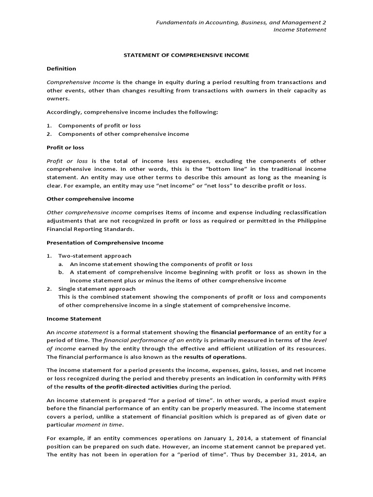 A Comprehensive Overview of Income Statements and the Statement of ...