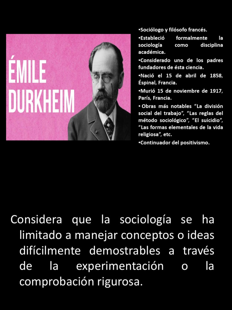 Durkheim y el Positivismo Sociológico | PDF | Emile Durkheim | Sociología