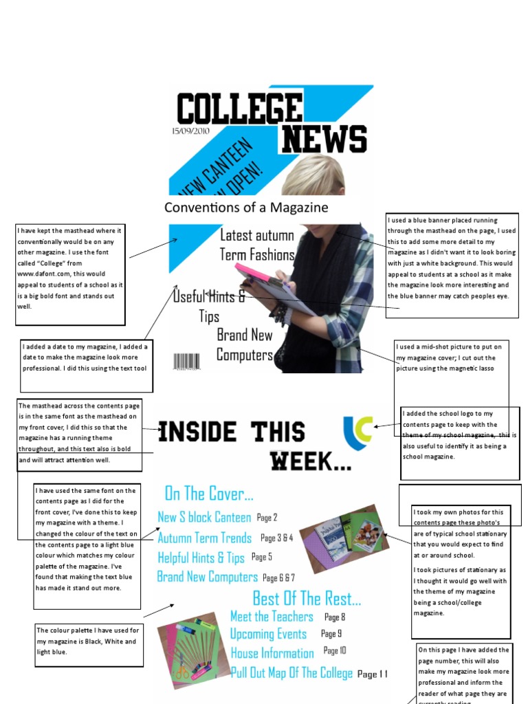 Magazine Design Conventions Explained | PDF | Written Communication ...
