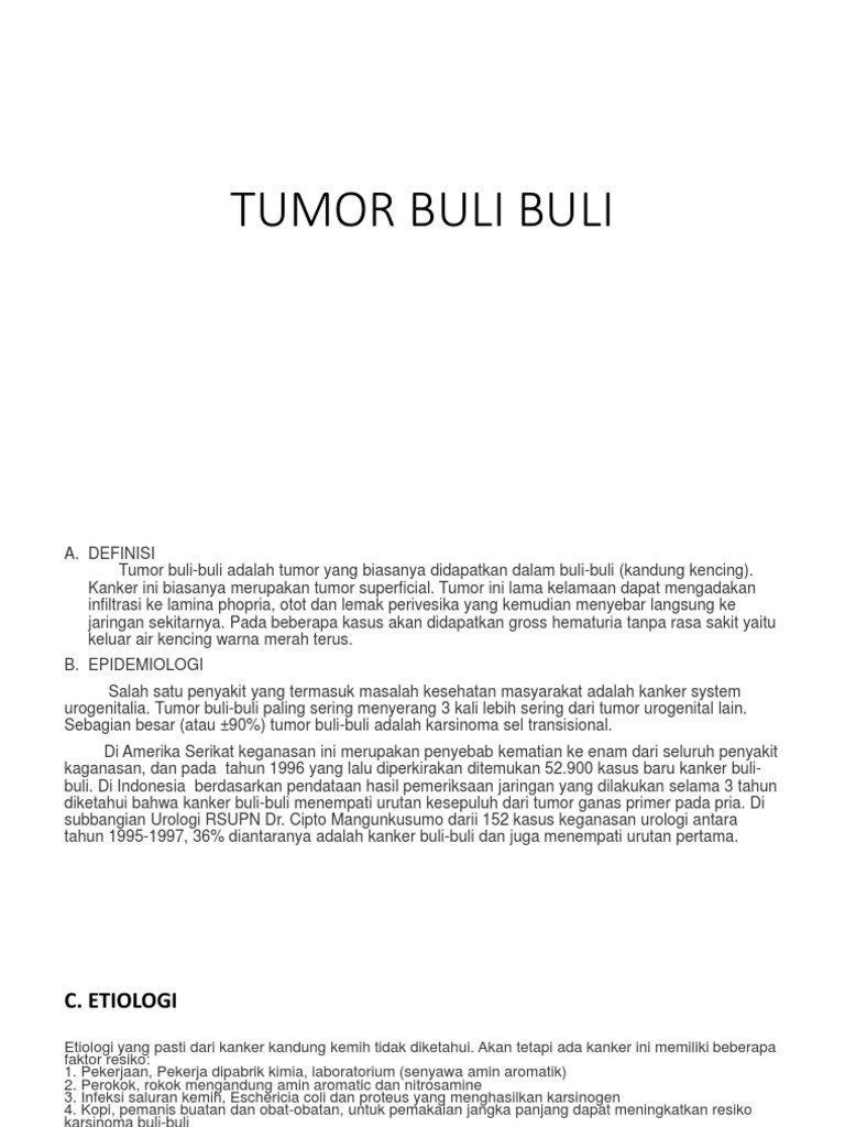 Tumor Buli Buli | PDF