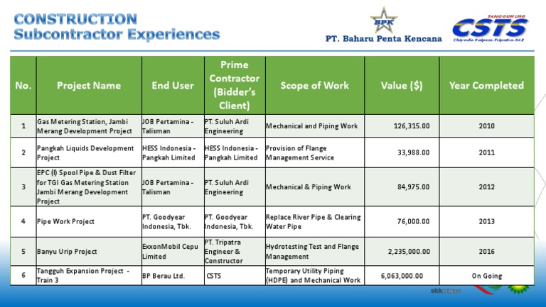 Project Experience List | PDF