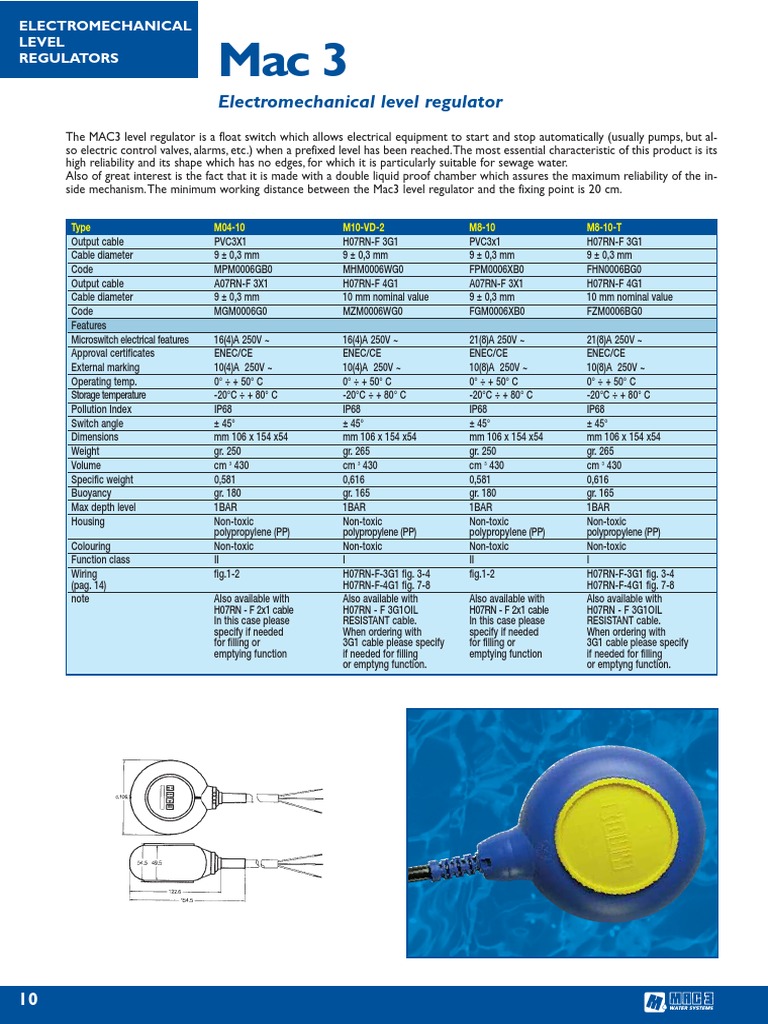 Mac3 Float Switches | PDF | Switch | Electrical Wiring