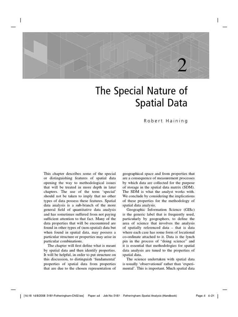 Spatial Data Pdf Spatial Analysis Statistics