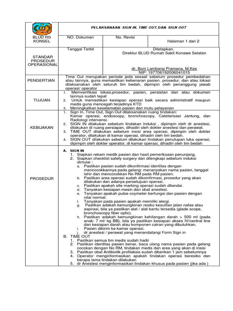 Pelaksanaan DAN: Sign In, Time Out, Sign Out | PDF