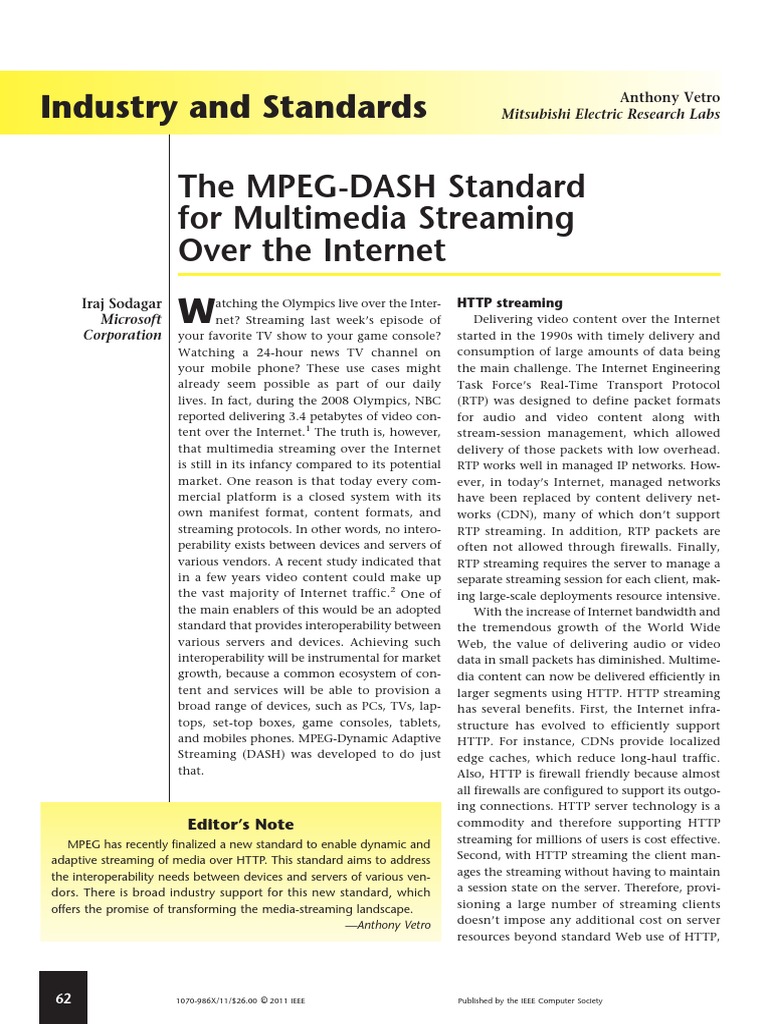 The Mpeg Dash Standard | PDF | Streaming Media | Hypertext Transfer Protocol