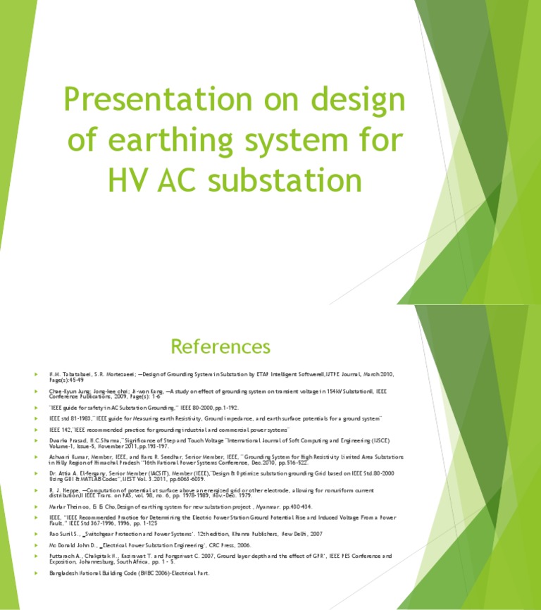 1presentation On Design of Earthing System For HV | PDF