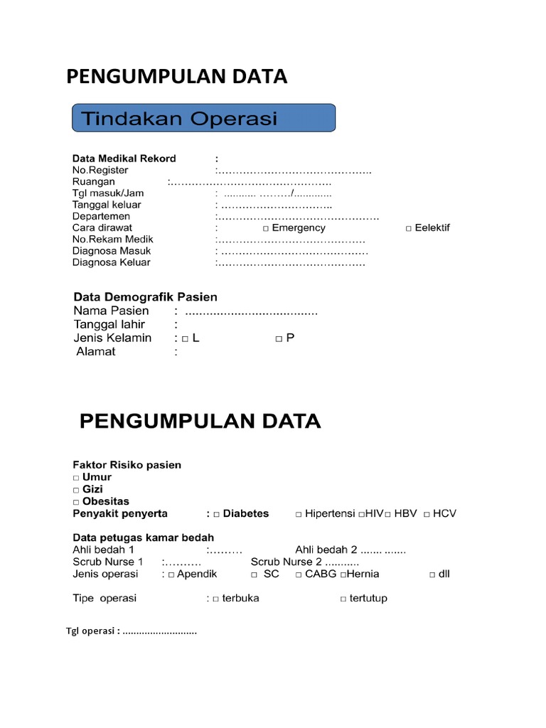 Formulir Pengumpulan Data Ido Dan Surveilans | PDF