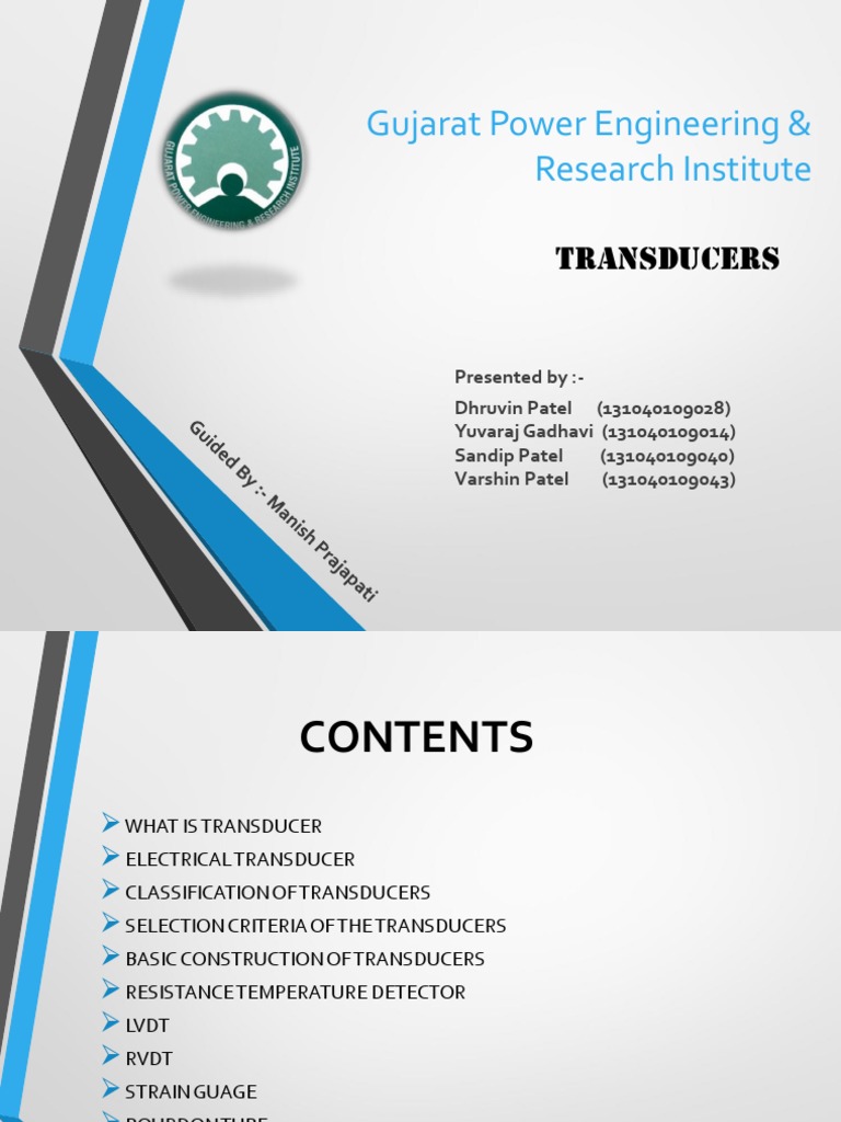Gujarat Power Engineering & Research Institute: Transducers | PDF ...