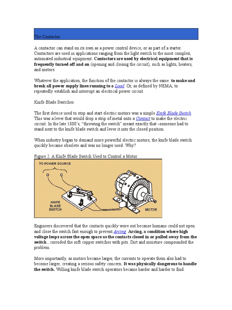 Contactor | PDF | Relay | Switch