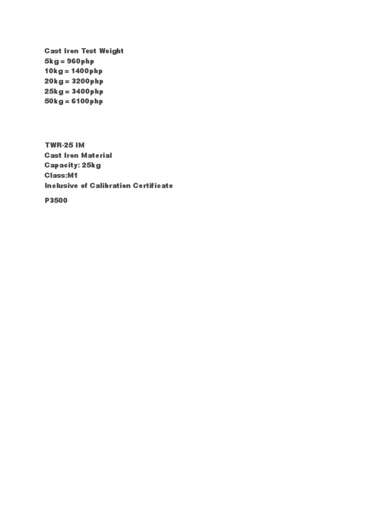 Cast Iron Test Weight | PDF
