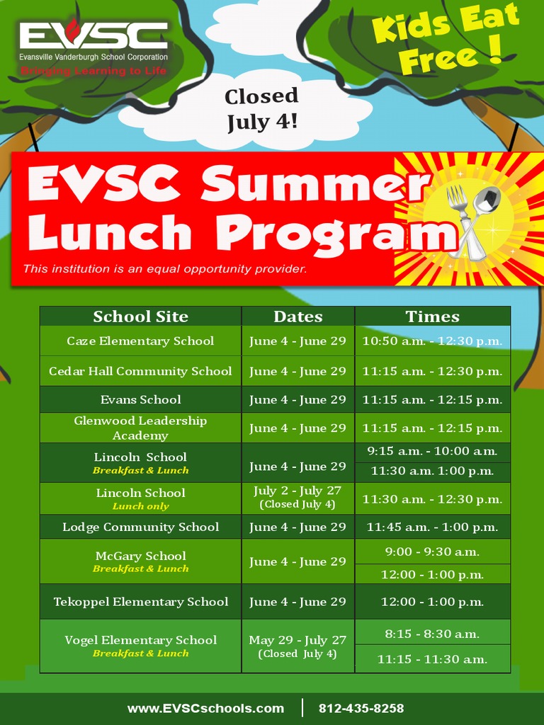 Summer Lunch Posters - Locations - Times - 2017 PDF | PDF | Wellness