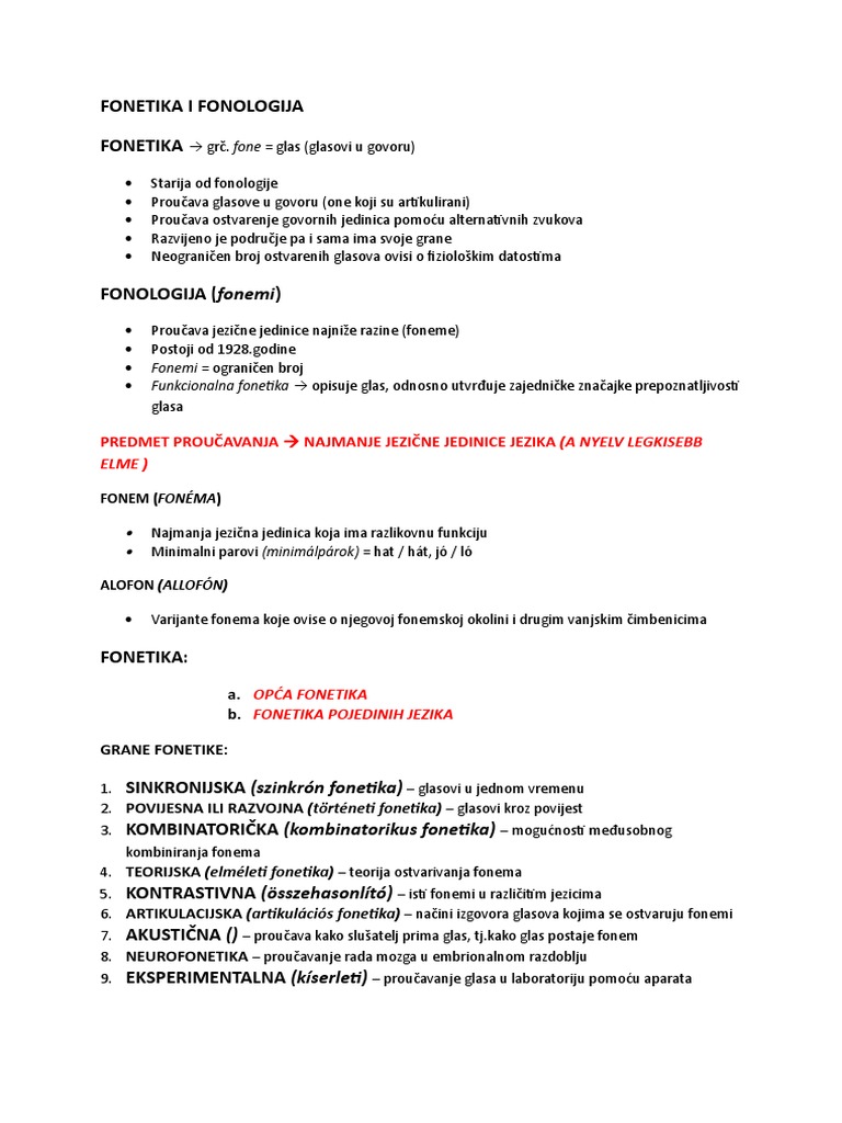 Fonetika I Fonologija | PDF