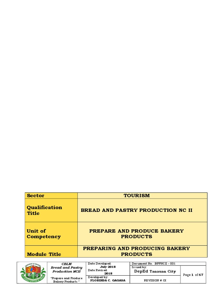 Final CBLM On Bread and Pastry Production | PDF | Dough | Icing (Food)