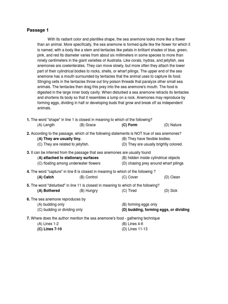Sea Anemone | PDF | Tentacle | Organisms