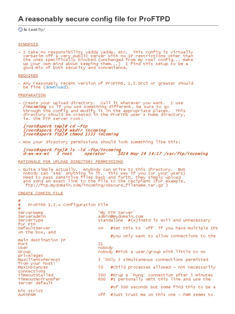A Guide to Configuring ProFTPD for Secure Anonymous File Uploads with ...