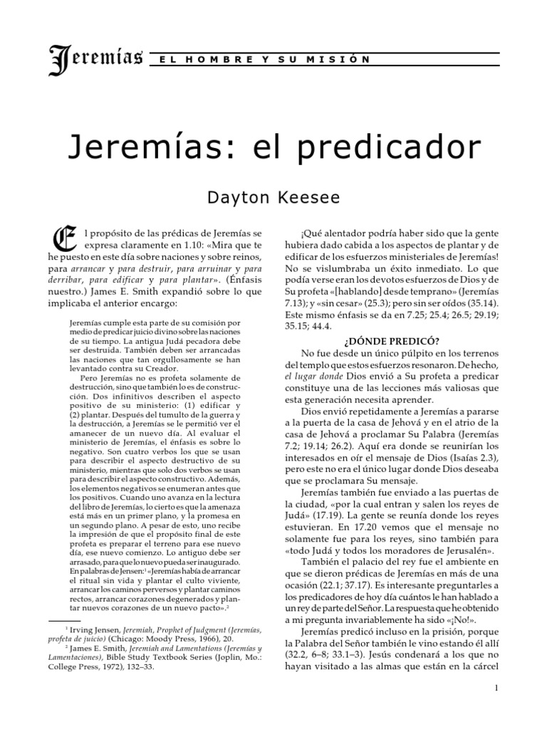 Jeremias El Predicador | PDF | Jeremías | Profeta