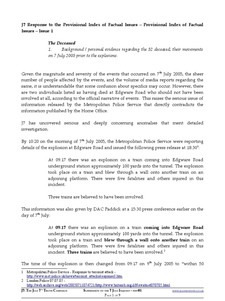 J7 Submissions To The 7 July Inquests - 01. Deceased Backgrounds ...