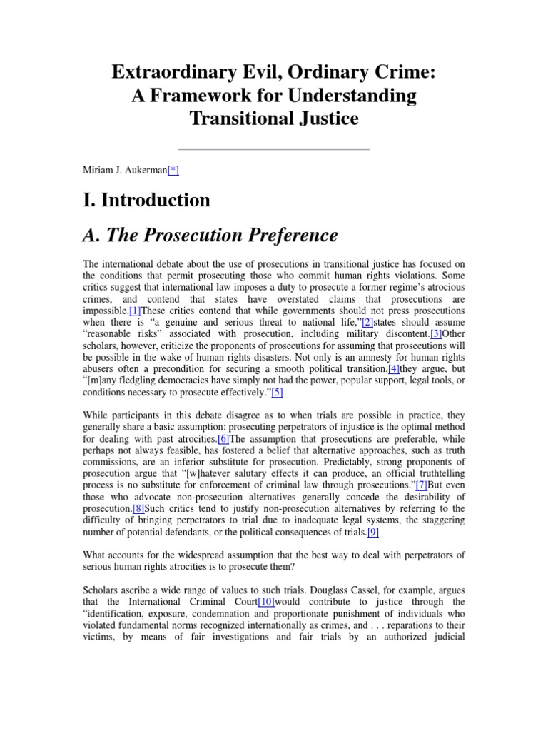 Extraordinary Evil, Ordinary Crime | PDF | Transitional Justice | Crime ...