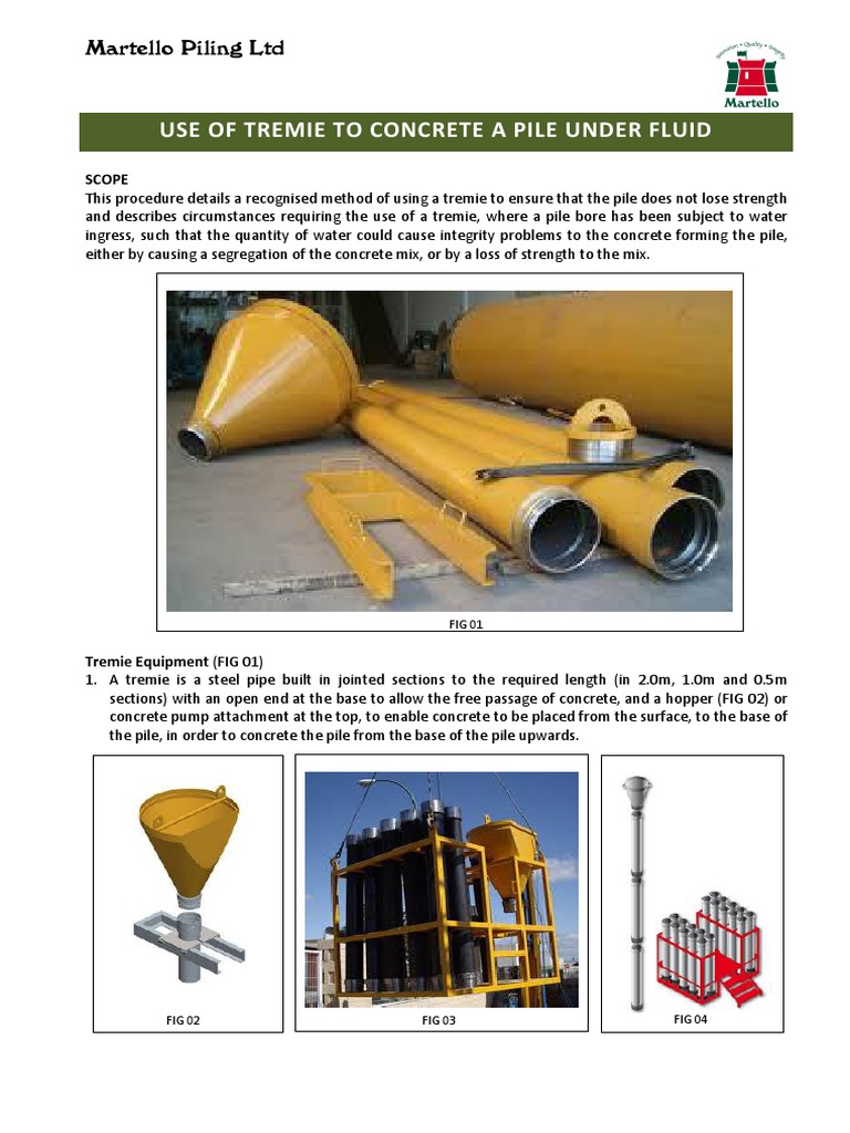 Use of Tremie To Concrete A Pile Under Fluid | PDF | Deep Foundation ...
