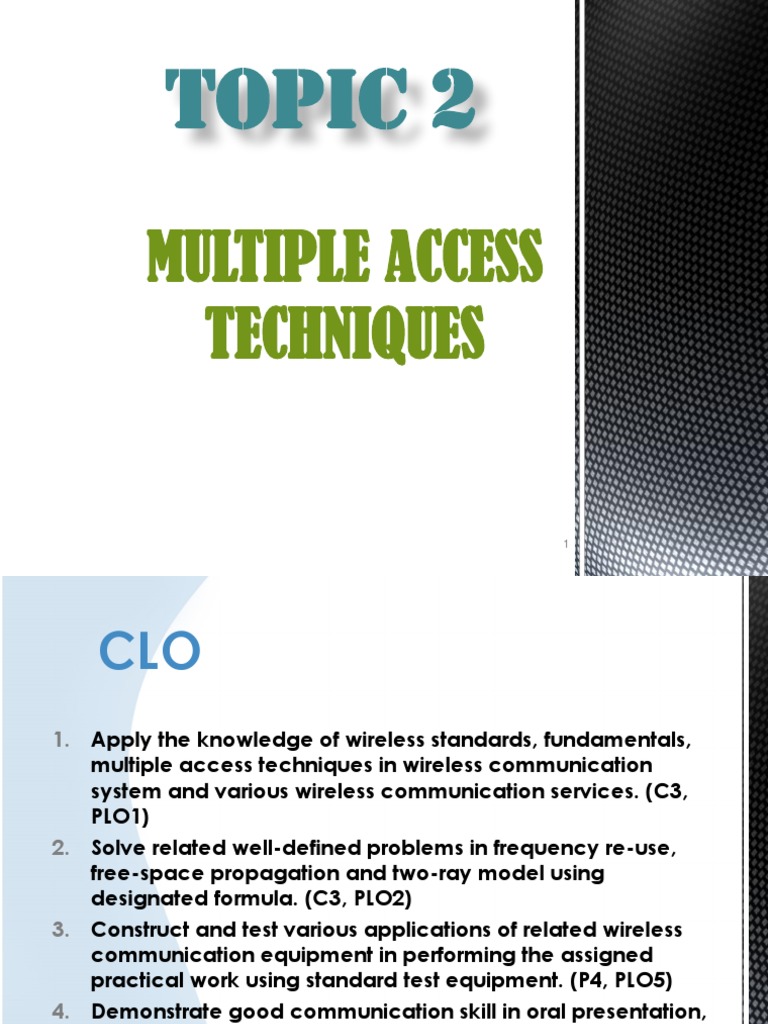 Multiple Access Techniques in Wireless Communication | PDF | Channel ...