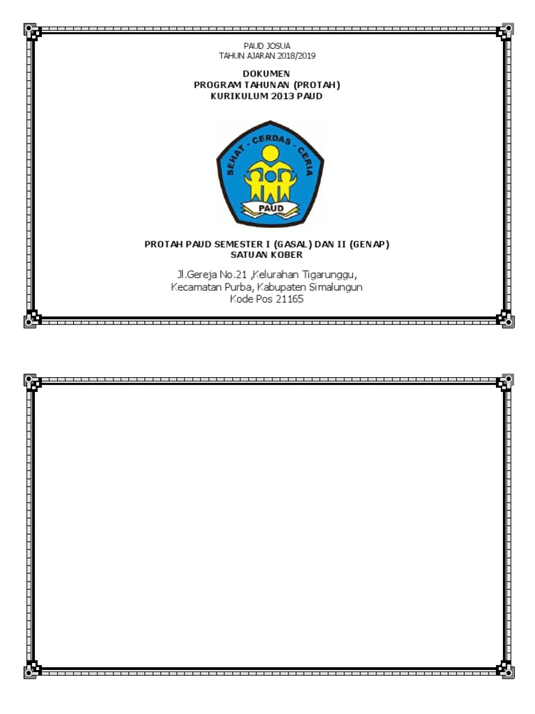 Format Prota Paud | PDF | Bisnis | Sains & Matematika