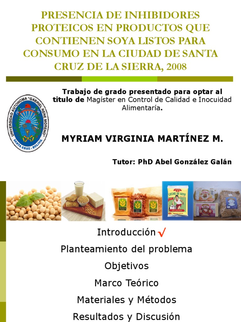 Inhibidores de tripsina en soya procesada | PDF | Inhibidor de la ...