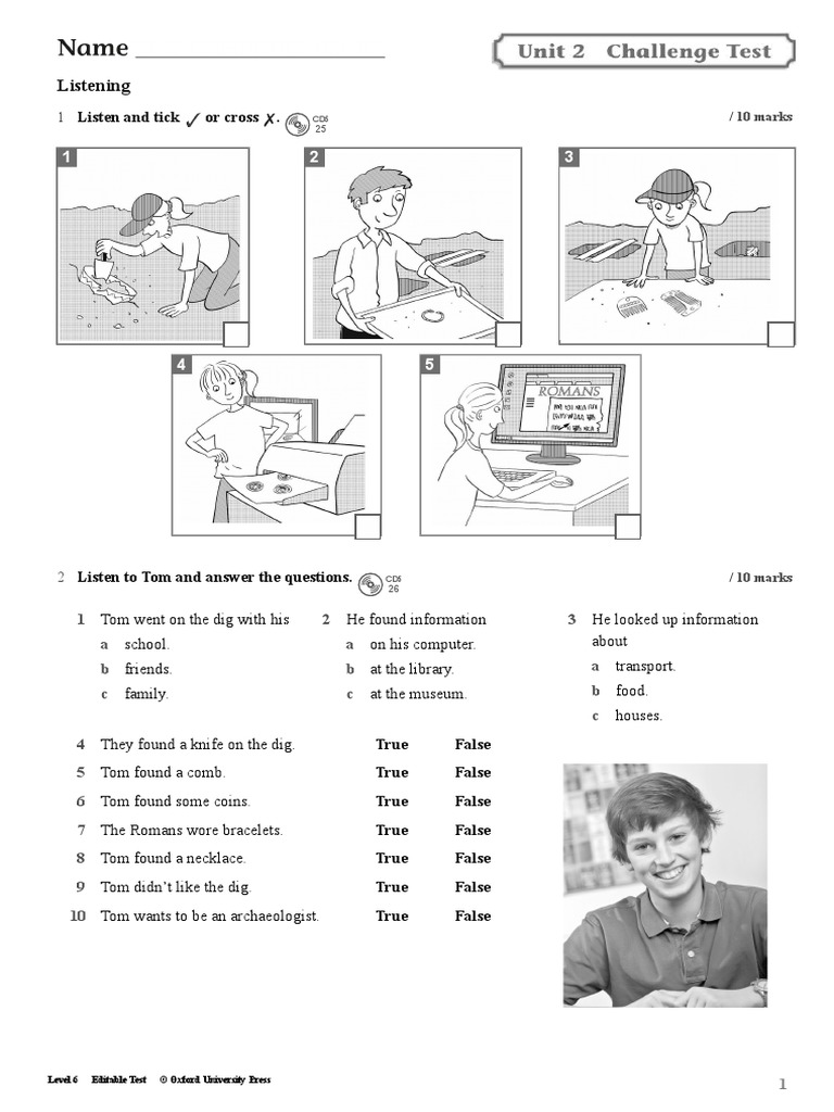Editable Test Unit 2. Challenge Level | PDF