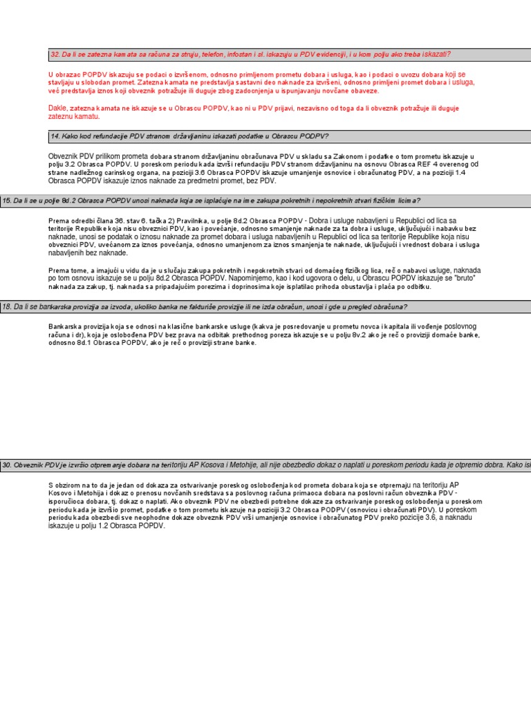 POPDV Pojasnjenje | PDF