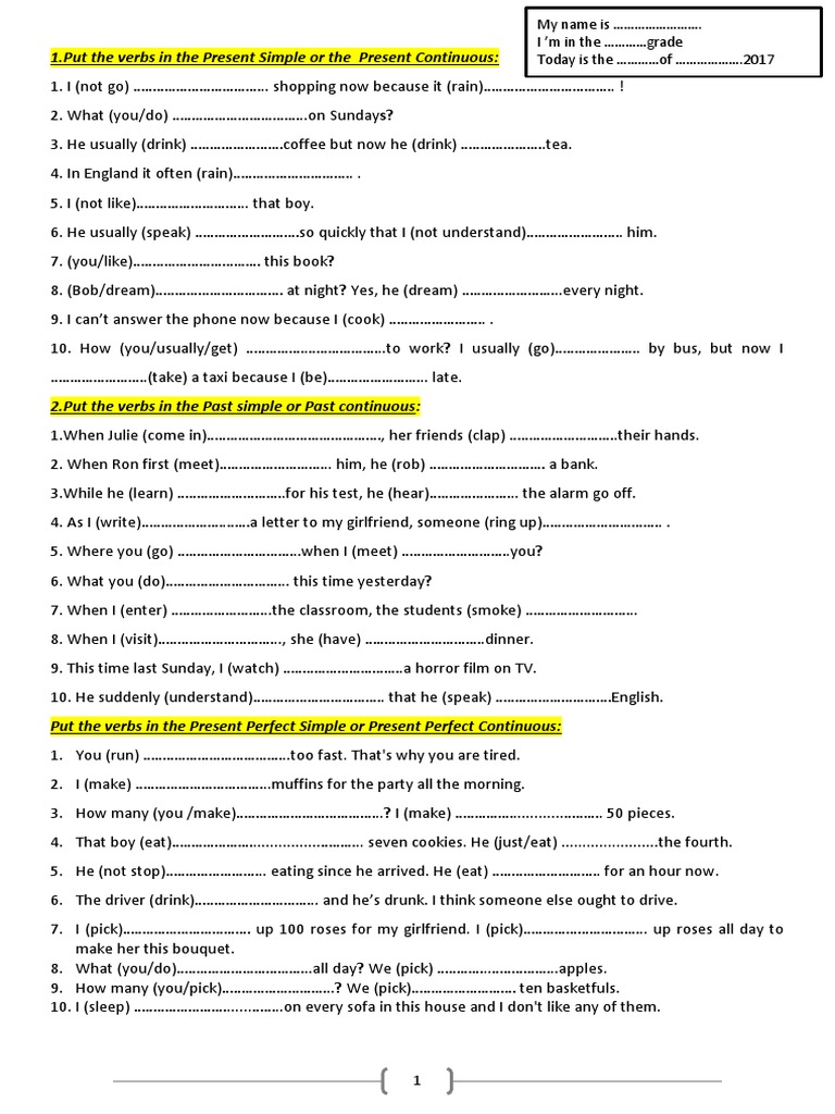 Past Simple Tense Exercises | PDF
