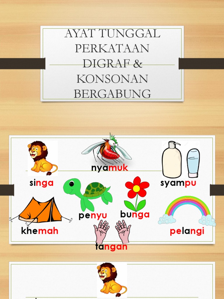 Ayat Tunggal Perkataan Digraf & Konsonan Bergabung | PDF