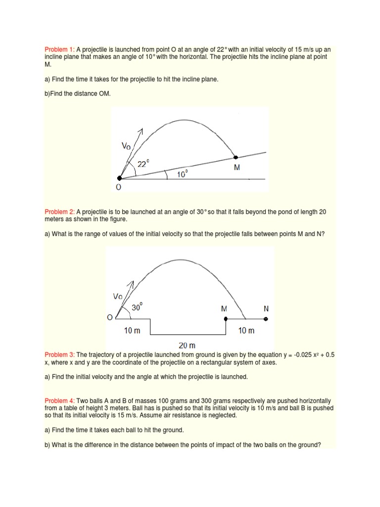 Projectile Motion Seatwork | PDF | Projectiles | Physical Quantities