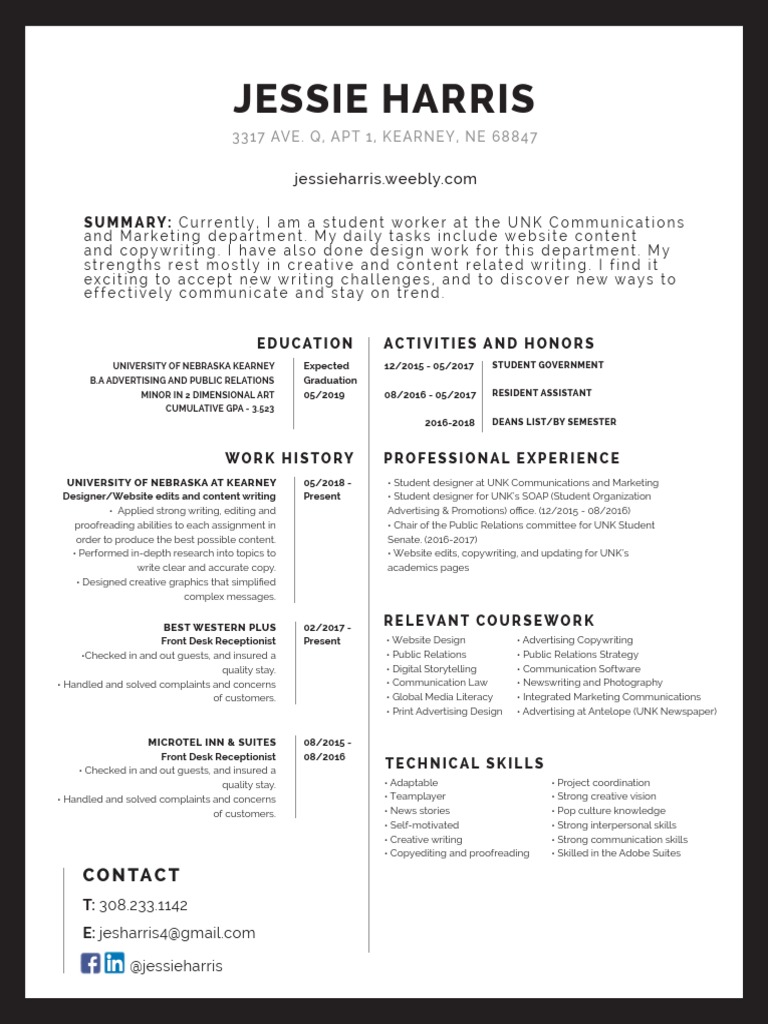 Jessie Harris Resume | PDF | Editing | Proofreading