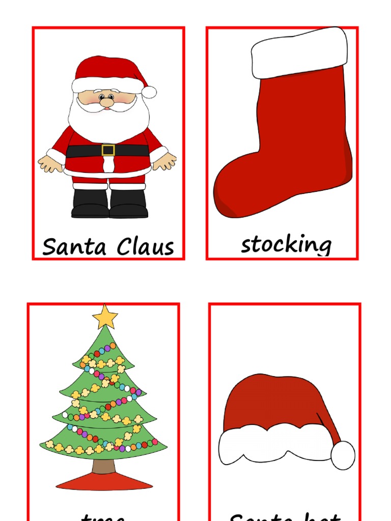 Christmas Flashcards With Text Flashcards Fun Activities Games - 38317 ...